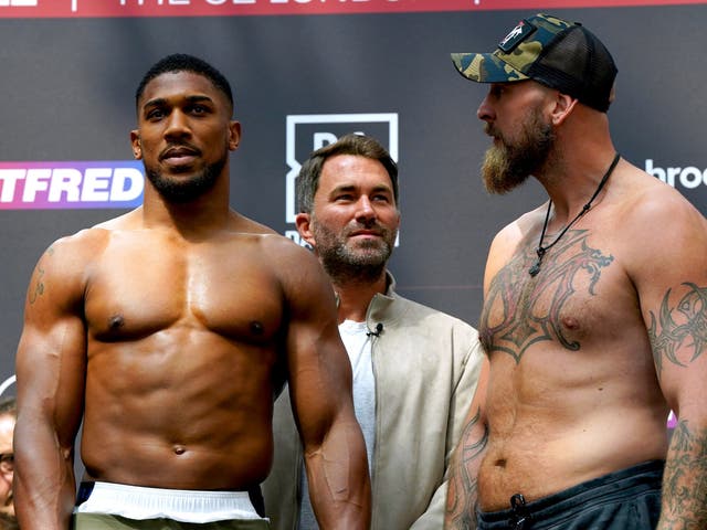 Anthony Joshua and Robert Helenius weigh in ahead of heavyweight fight ...