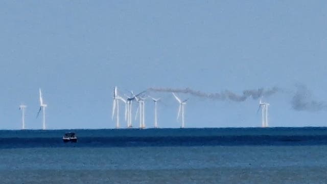 Wind farm workers evacuated after offshore turbine catches fire | The ...