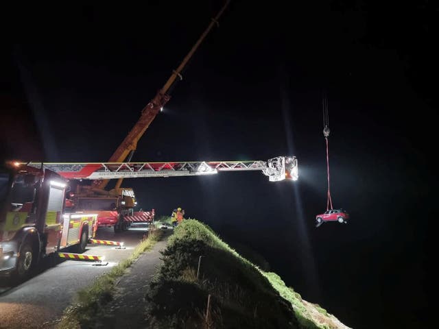 Isle of Man car crash: Miracle escape for driver after car plunges off ...