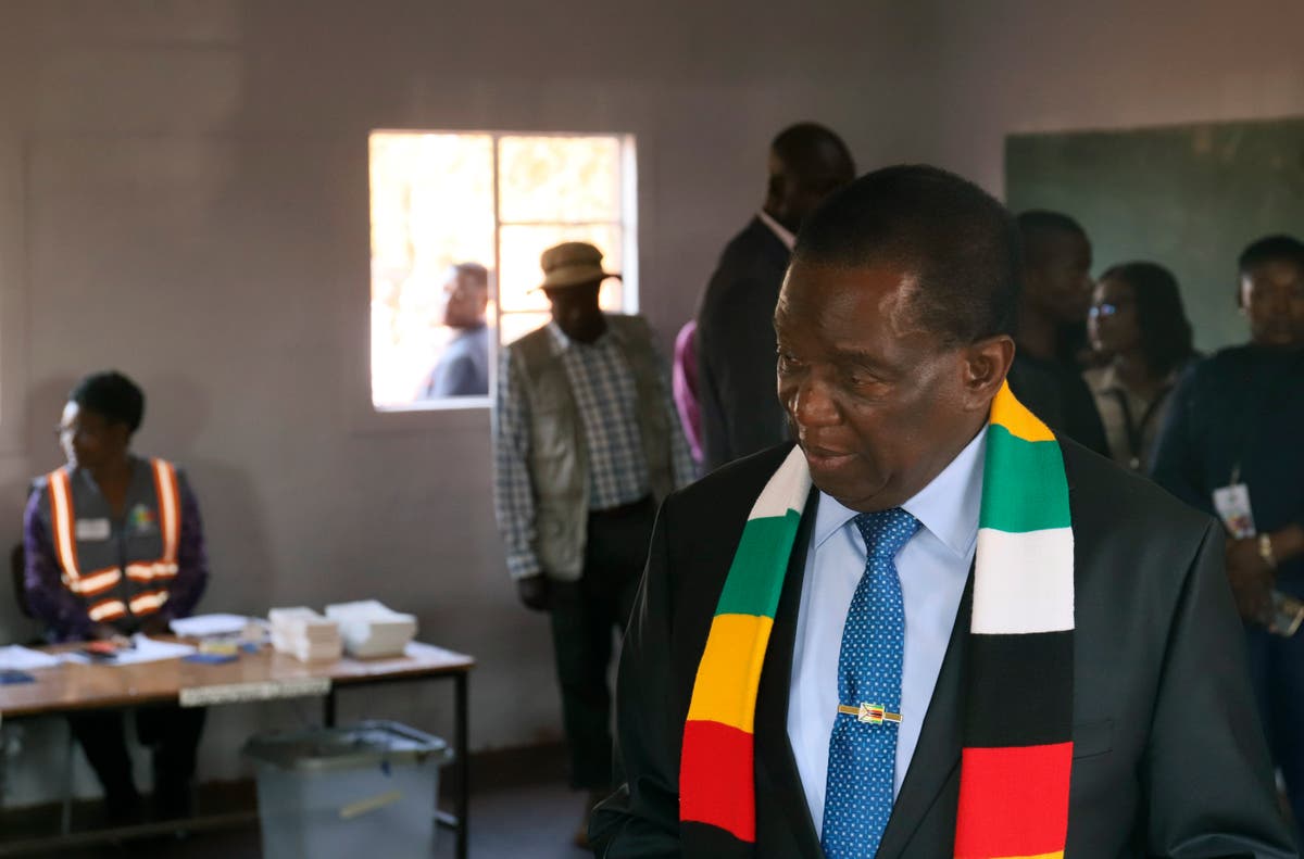 Zimbabwean President Emmerson Mnangagwa wins re-election after troubled ...