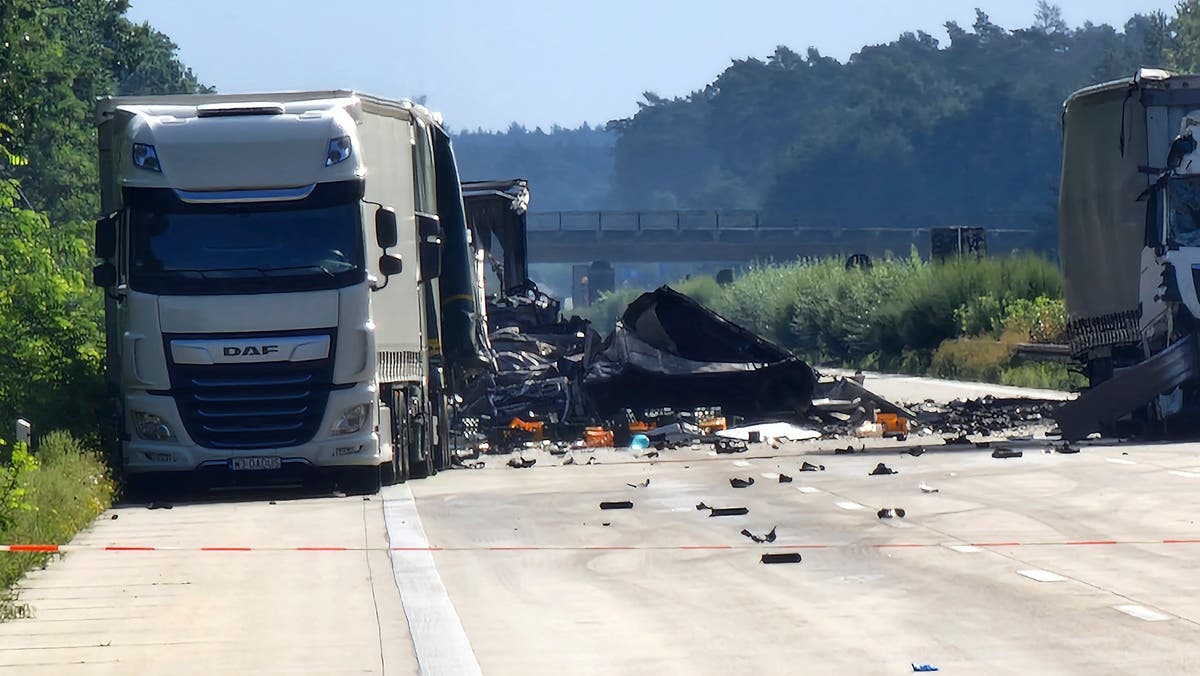 A multi-truck crash involving hazardous materials kills 2 on German ...