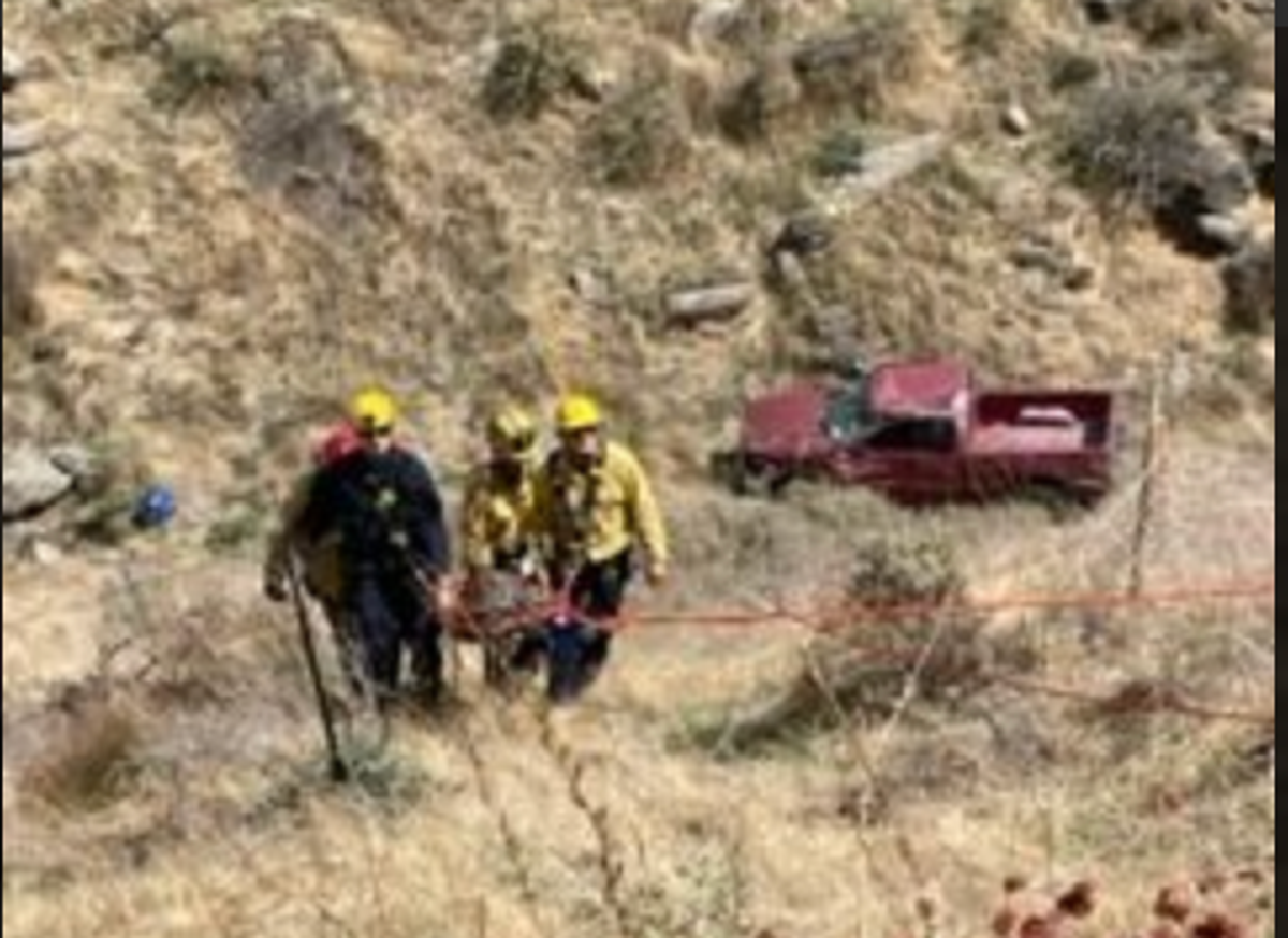 Driver rescued five days after pickup truck plunged 100 feet off cliff ...