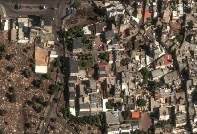 Satellite images show extent of damage caused by blast at Gaza hospital ...