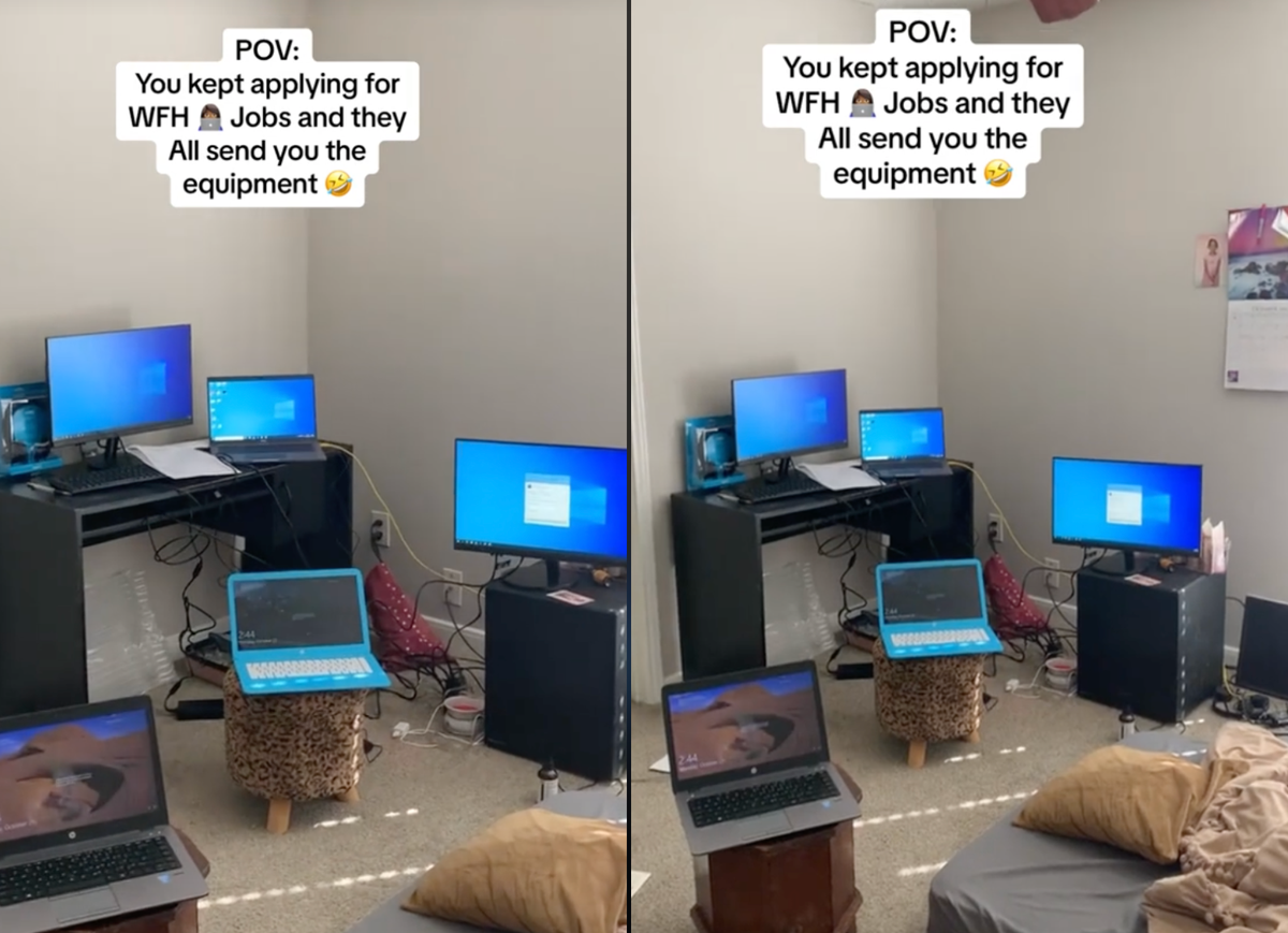 Woman hilariously reveals surplus of work-from-home equipment after ...