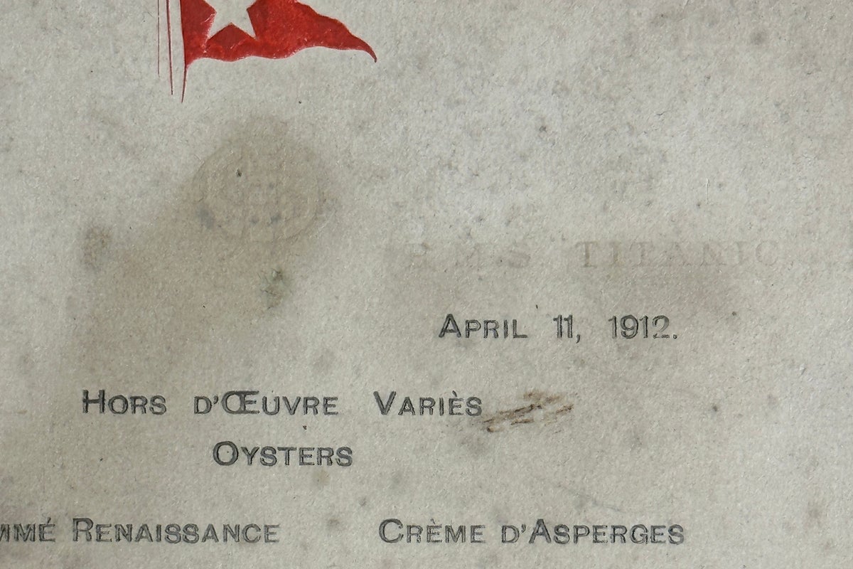 Titanic’s first class dinner menu expected to fetch £60,000 at auction ...