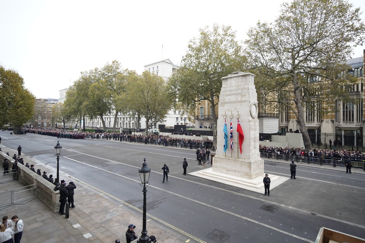 Watch as King Charles leads Remembrance Sunday ceremony at Cenotaph ...