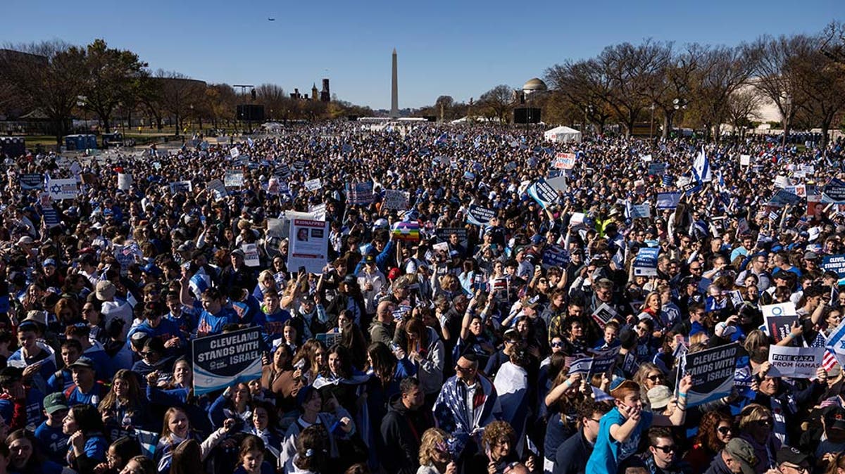 Watch: Thousands take part in ‘March for Israel’ on National Mall in ...