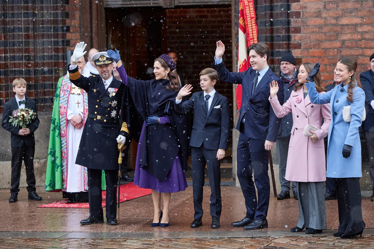 Danish royals attend church service to mark King Frederik's first visit ...