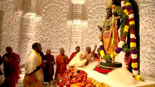 Modi hails controversial temple inauguration as breaking ‘shackles of ...