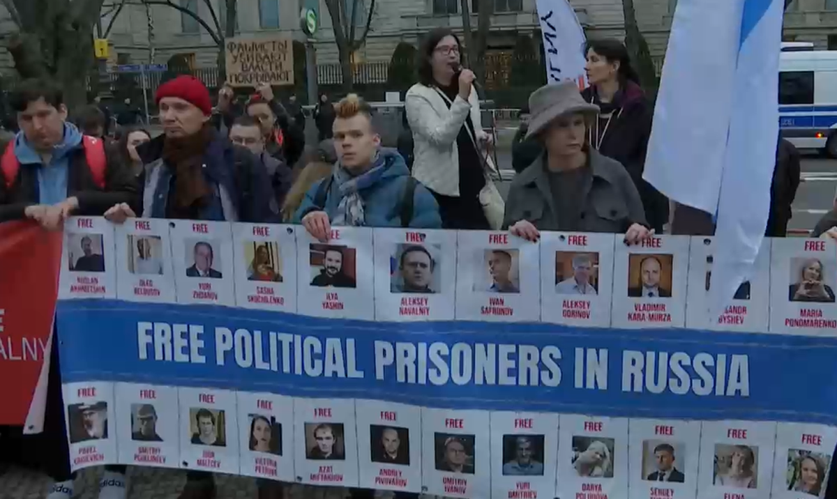 Watch: Alexei Navalny protest held in Berlin after death | The Independent
