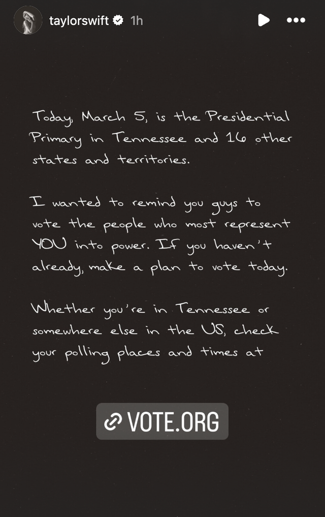 Taylor Swift makes rare political statement and reminds fans to vote on ...