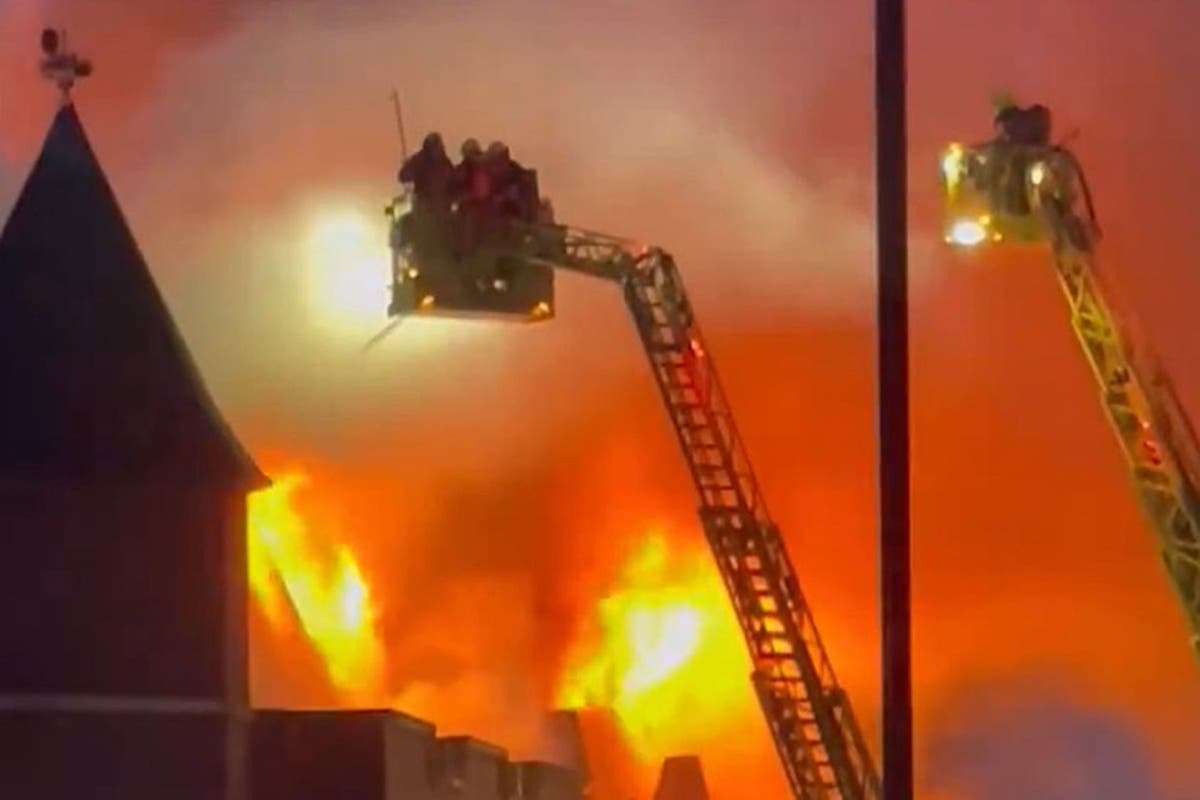 More than 170 firefighters tackling police station blaze | The Independent