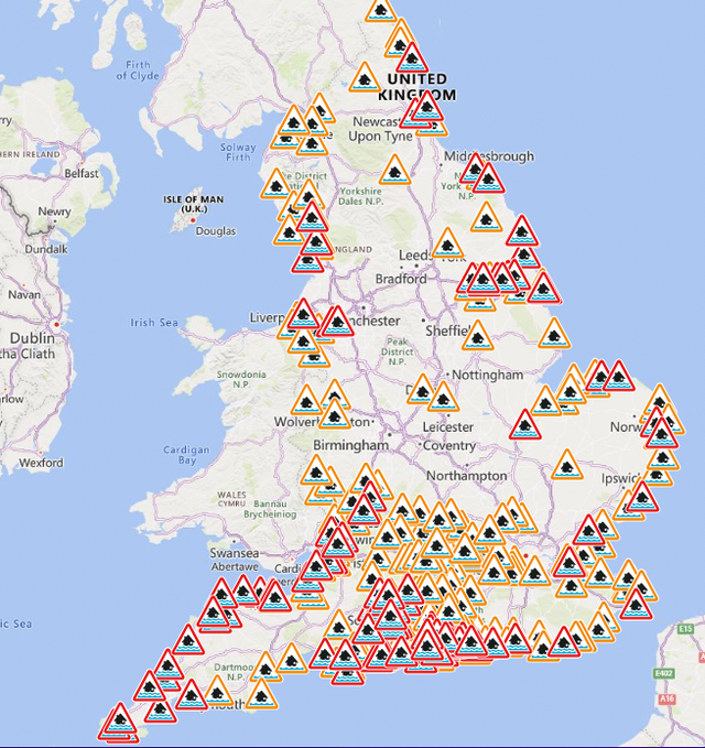 Mapped: Where 65mph winds and lashing rain will hit as Met Office ...
