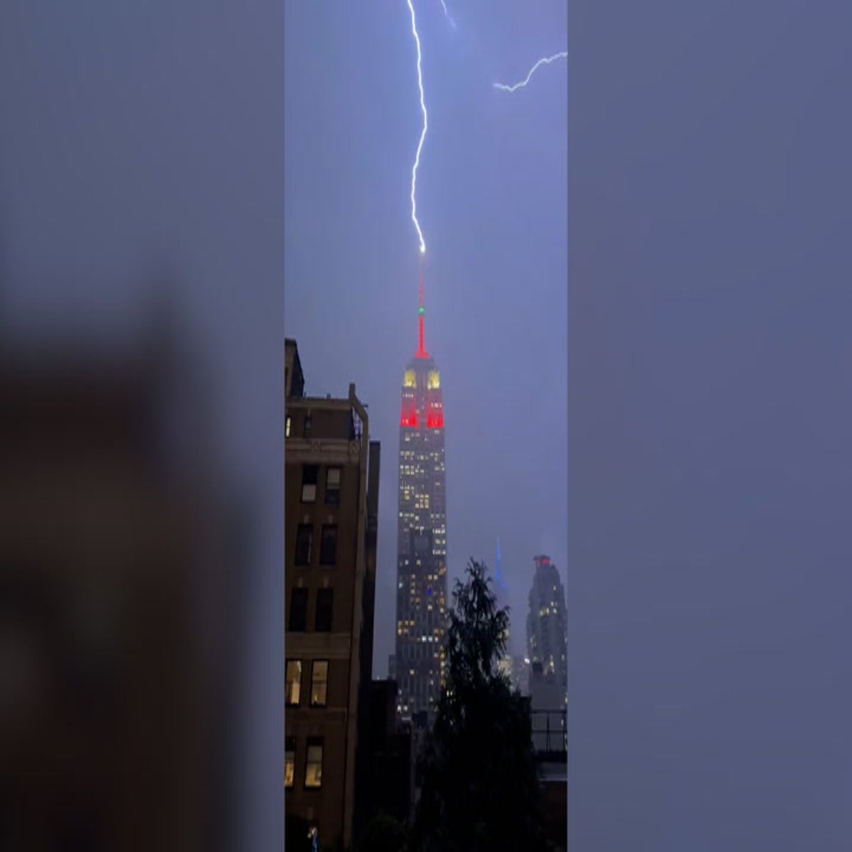 Lightning Strikes Building