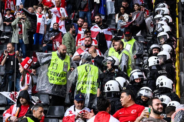 Turkey and Georgia fans fight in stands in violent scenes before Euro ...