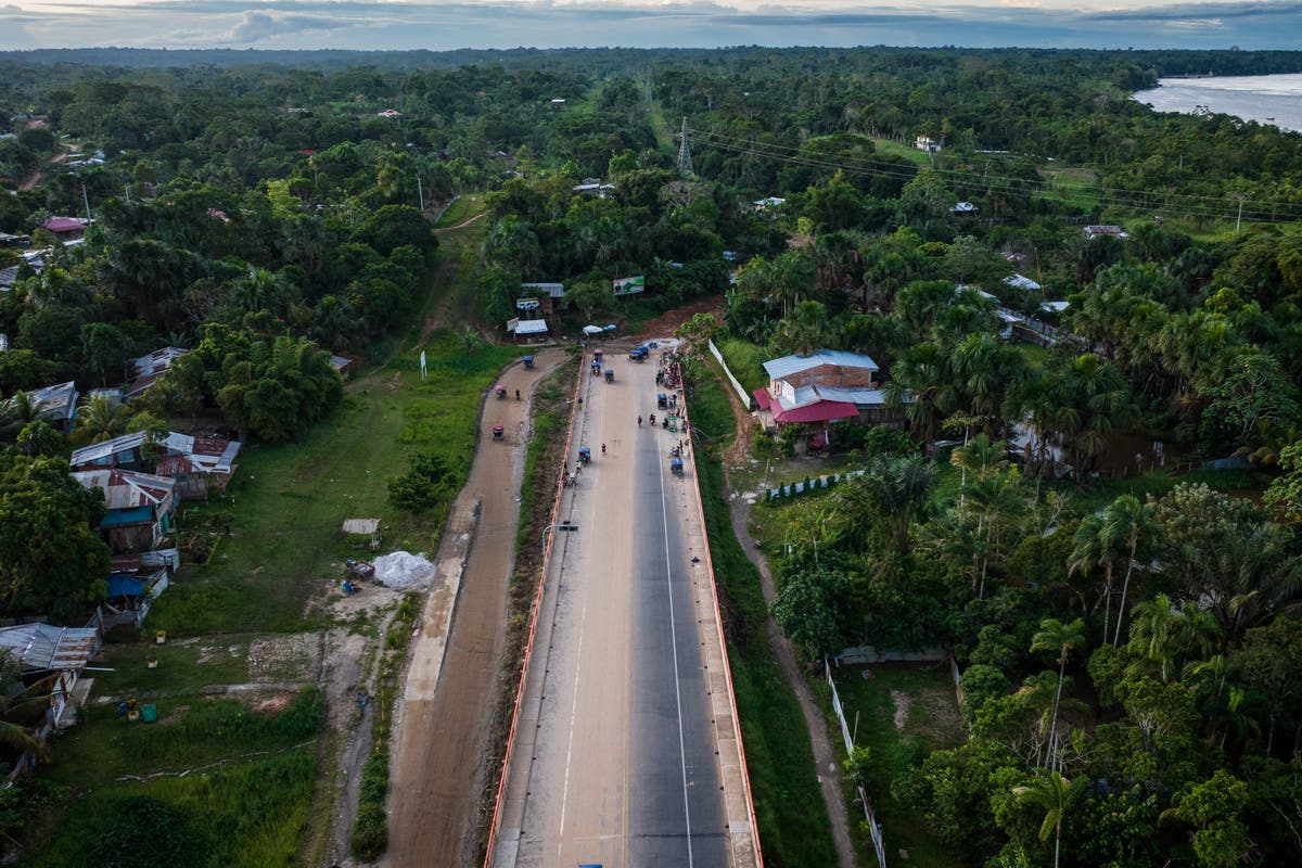 It's the longest bridge ever built in Peru, and so far, it goes nowhere ...