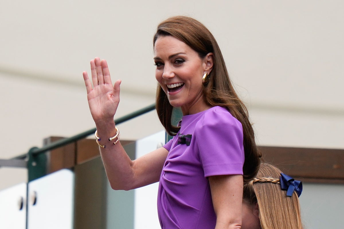 Kate, Princess of Wales, is at Wimbledon in a rare public appearance ...