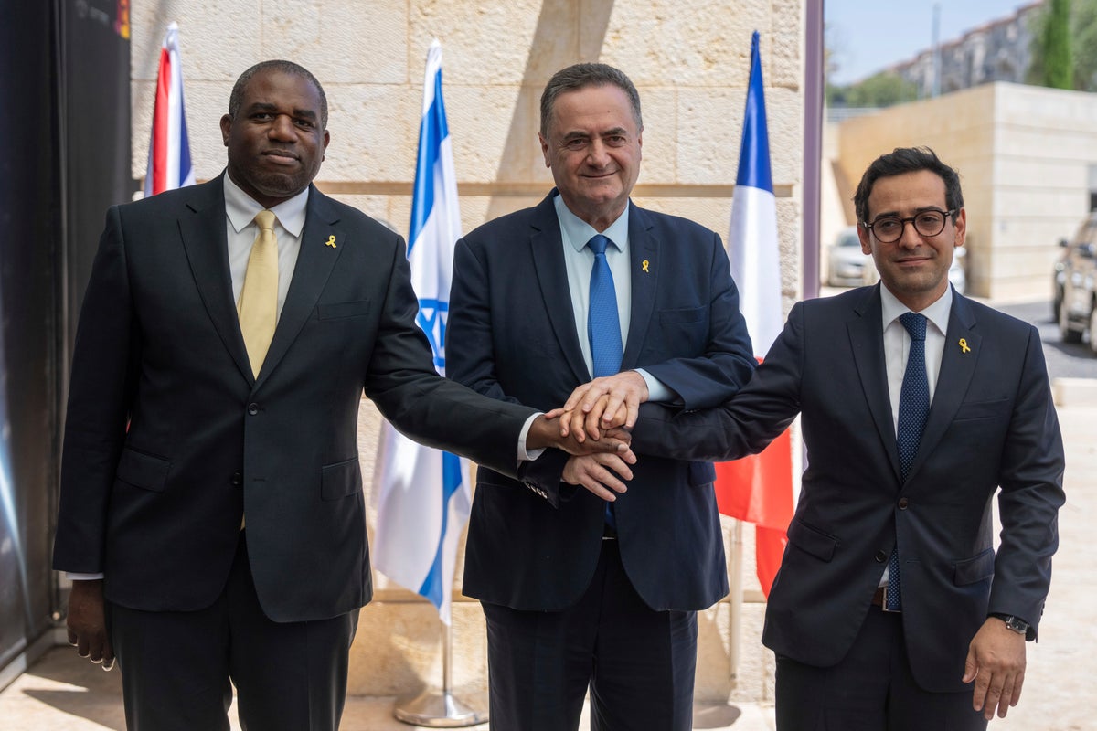 Watch as David Lammy and French foreign minister speak in Jerusalem to ...