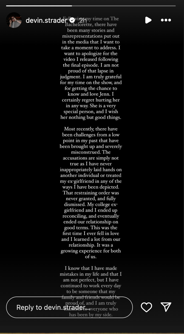 Bachelorette winner Devin Strader denies ‘misconstrued’ restraining ...