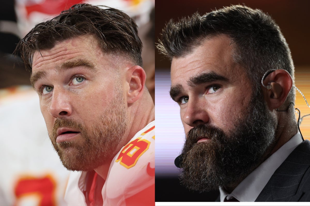 Jason and Travis Kelce team up with Nineties boyband for Christmas song ...