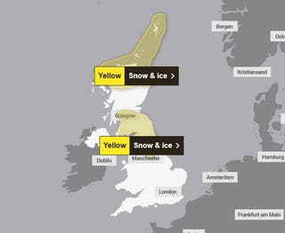 UK weather: Met Office issues snow and ice warnings for up to 20cm of ...