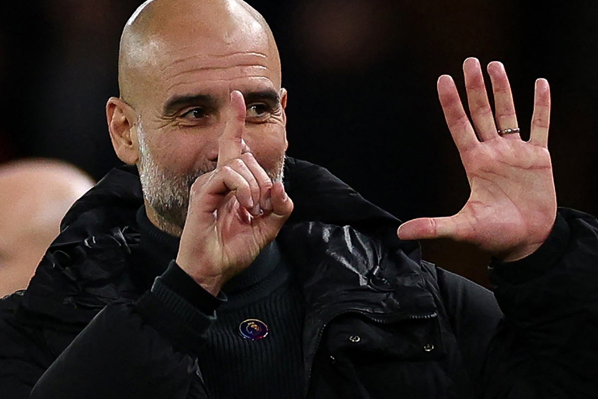 Pep Guardiola taunts goading Liverpool fans with six-finger gesture ...
