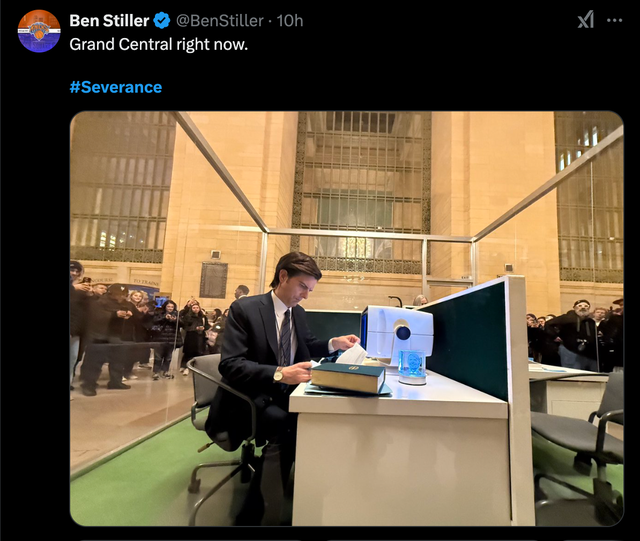 Severance cast surprises fans by recreating Lumon offices live in Grand ...