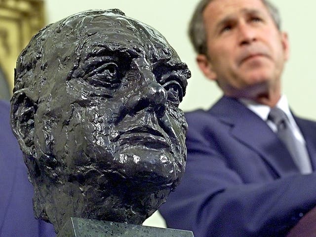 Bust of Sir Winston Churchill moved back into Oval Office on Trump’s ...