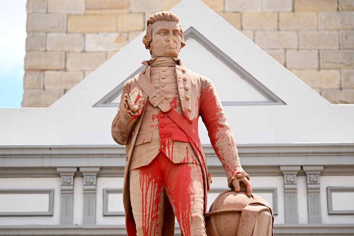 Captain Cook statue disfigured and painted red in Sydney ahead of ...