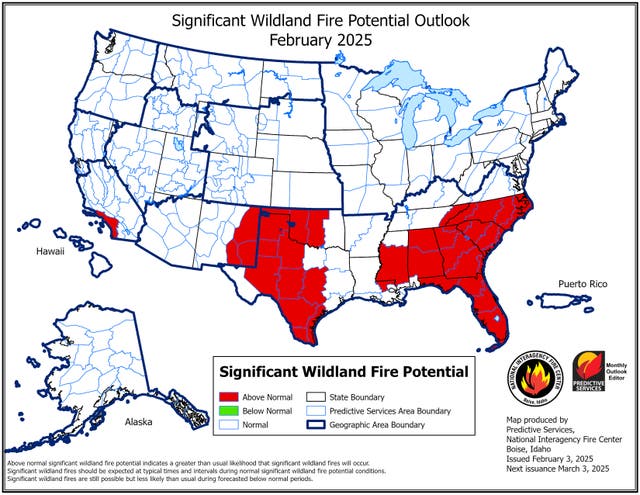 These maps show where US fire danger is the highest this spring. It ...
