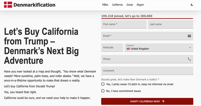 Danish petition supporting plan to buy California ‘reaches 200,000 ...