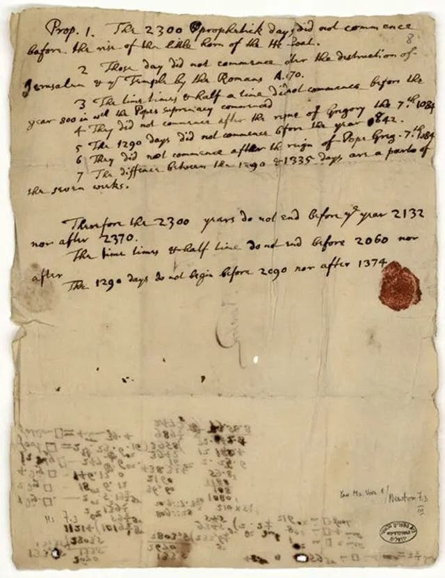 Sir Isaac Newton letter from 1704 predicts when world will end – and it ...