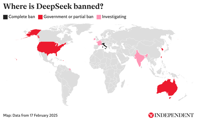 South Korea becomes latest country to ban DeepSeek | The Independent
