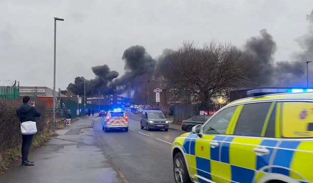 Homes evacuated after major blaze involving lorries on industrial site ...