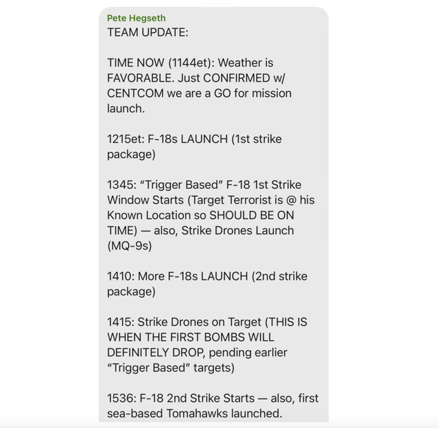Entire Signal chats about Yemen attacks are published after Trump team ...