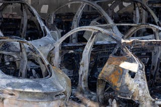 Multiple Teslas destroyed in possible arson in Rome | The Independent