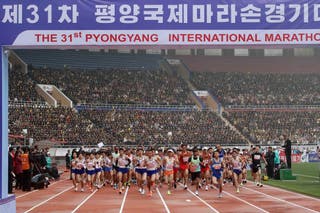 North Korean runner claims gold as country stages first international ...