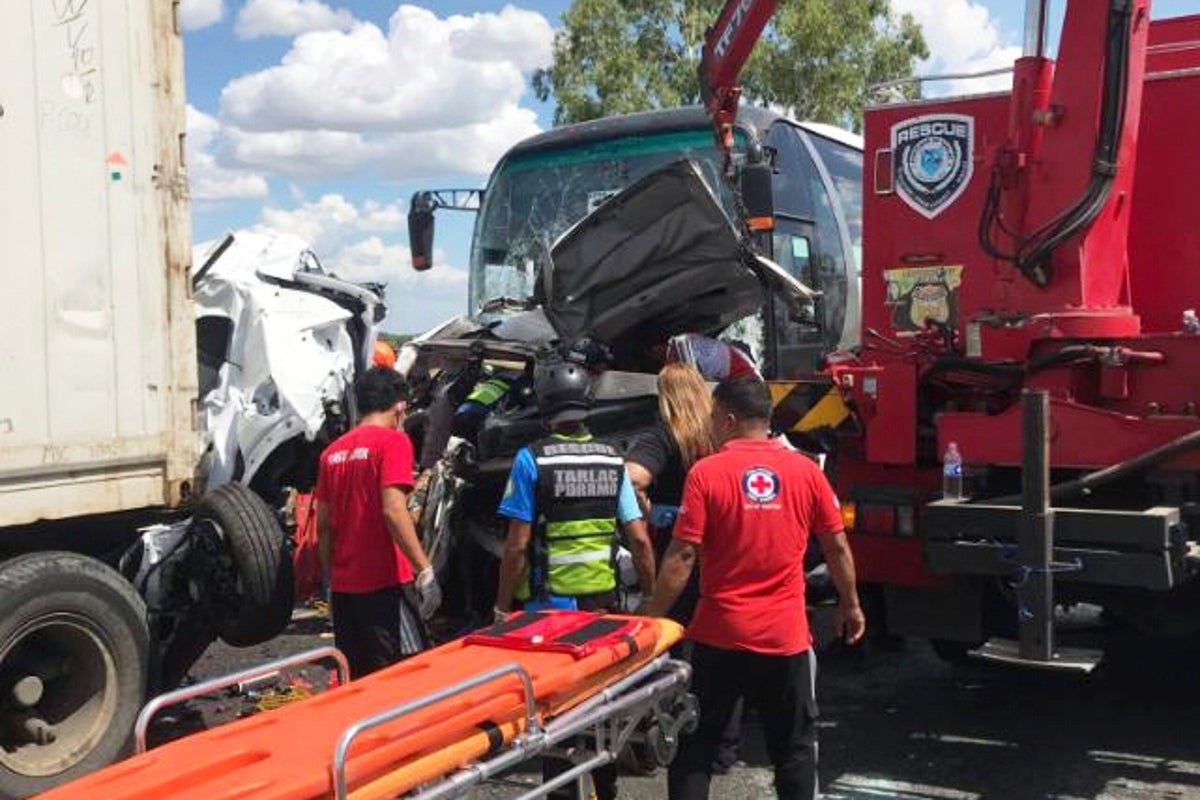 10 killed in Philippines after passenger bus slams into vehicles at a ...