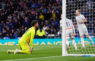 Scotland goalkeeper Cieran Slicker has debut to forget in home defeat ...
