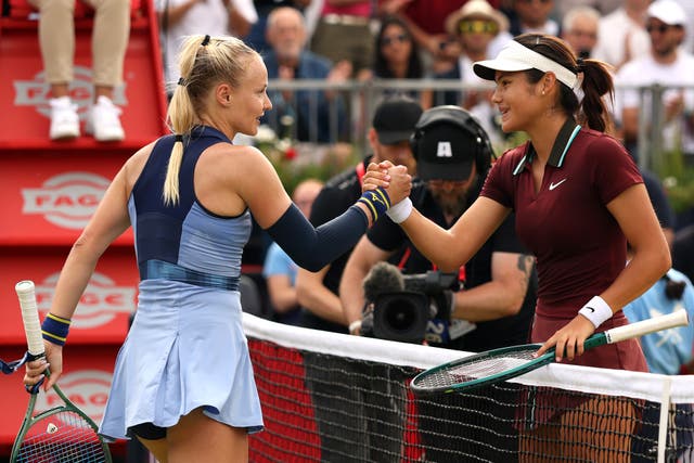 Emma Raducanu celebrates new British No 1 status by saving home blushes ...