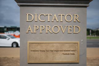 New ‘dictator approved’ sculpture of smashed Statue of Liberty arrives ...