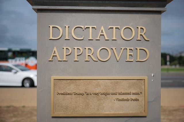 New ‘dictator approved’ sculpture of smashed Statue of Liberty arrives ...