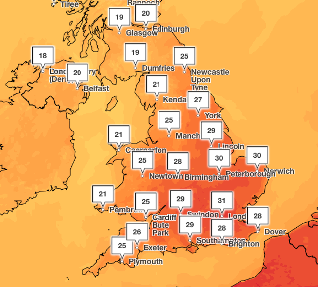 UK weather: Amber heat health alerts issued as temperatures set to soar ...