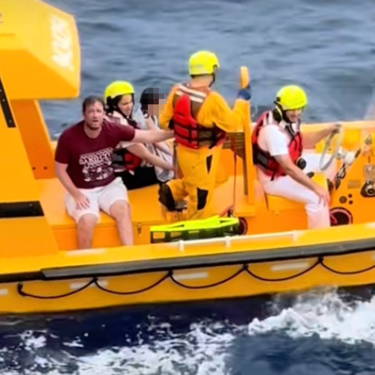 child falling overboard