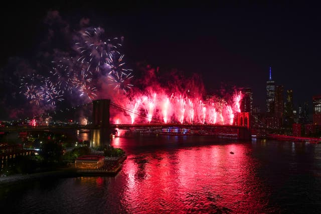 Fireworks light the night sky across the country on Independence Day ...
