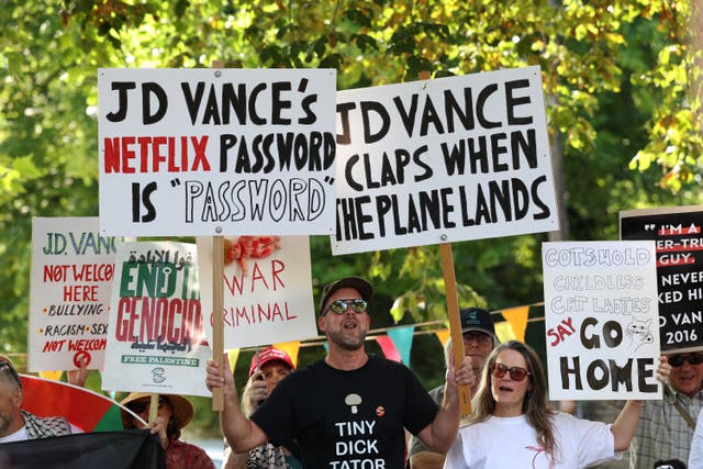 Chaos in the Cotswolds as protests erupt against JD Vance’s holiday in ...