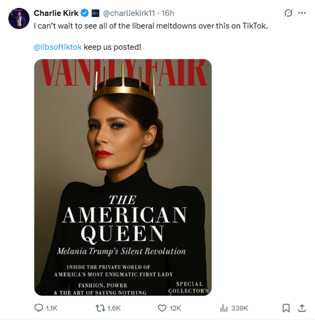 MAGA world is loving Melania Trump finally making the Vanity Fair cover ...