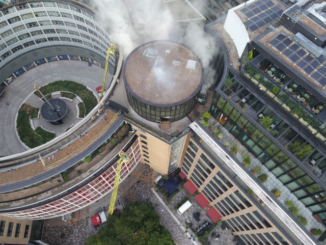 White City fire: 100 firefighters tackle blaze at nine-storey former ...