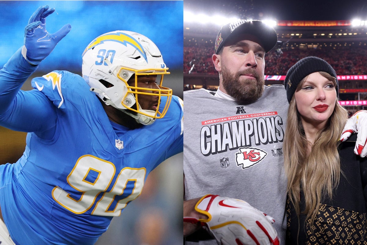 Chargers player who slapped Travis Kelce continues torment with Taylor Swift dig on Instagram ...