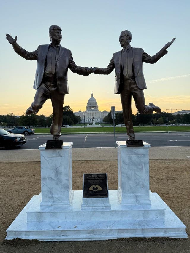 Mysterious new statue of Epstein and Trump holding hands appears on the ...